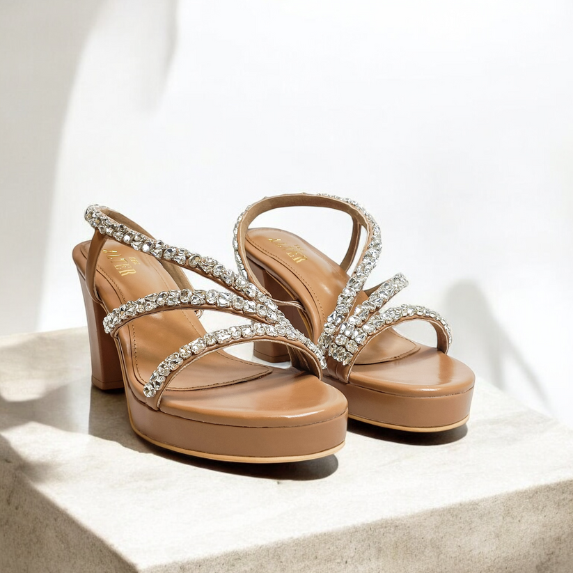 Kiara Embellished Platform Block Heels – THE ALTER
